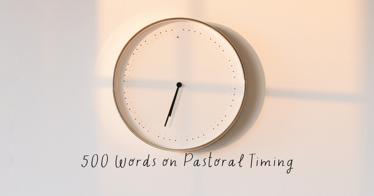 500 Words on Pastoral Timing | williamstricklandblog.com
